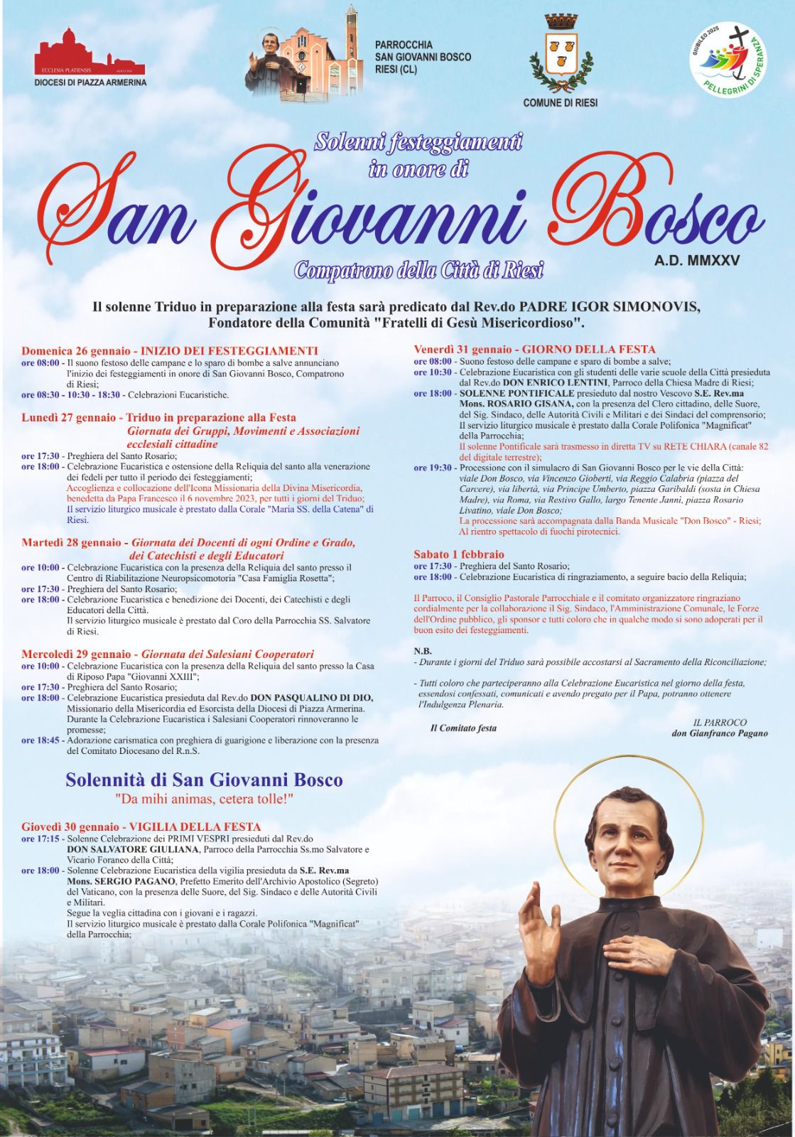 Riesi si prepara a celebrare San Giovanni Bosco - Settegiorni dagli ...