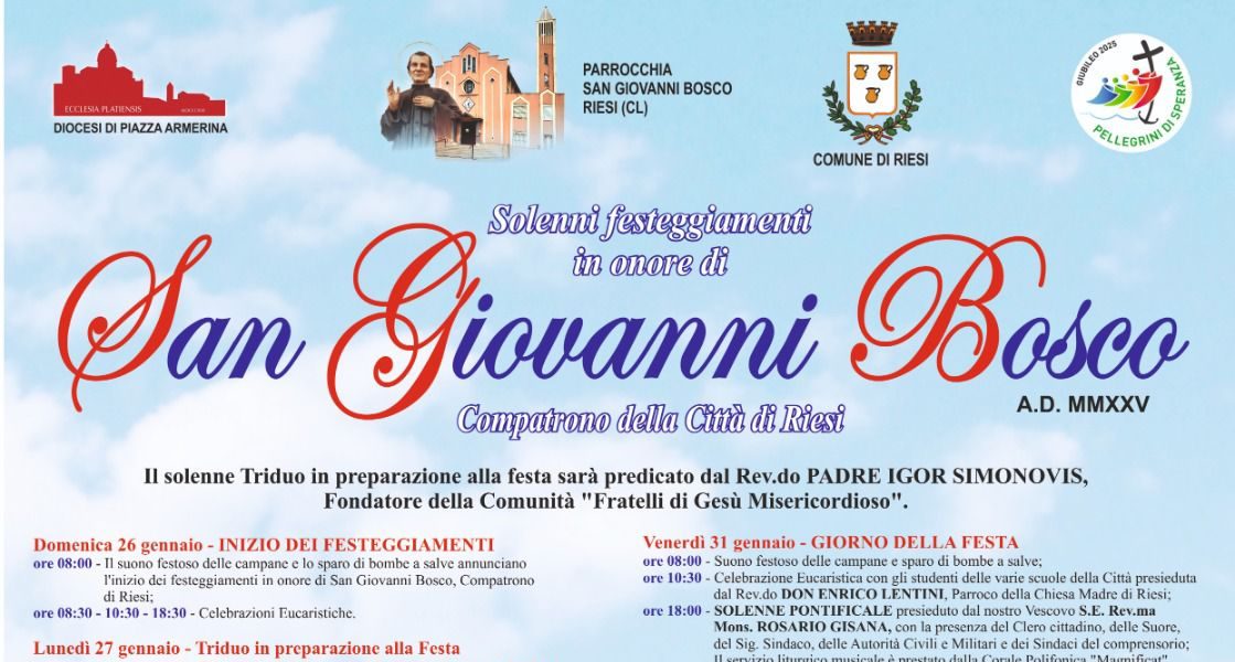 Riesi si prepara a celebrare San Giovanni Bosco - Settegiorni dagli ...